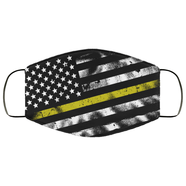 Dispatcher - Thin Gold Line Flag Face Mask - Thin Blue Line Shop