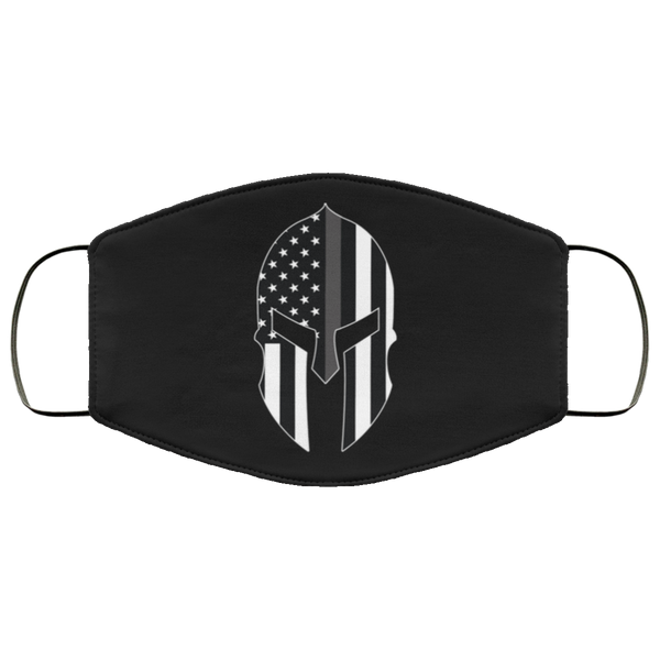 Correctional Officer - Thin Silver Line Spartan Face Mask - Thin Blue ...