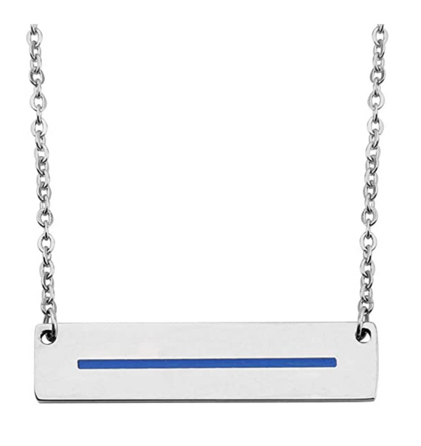 Thin Blue Line Bar Necklace - Thin Blue Line Shop